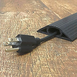 Cable Man Floor Cord Cover and Cable Protector for Cable Management, 3 in. x 5 ft., Gray, 6000-G5C