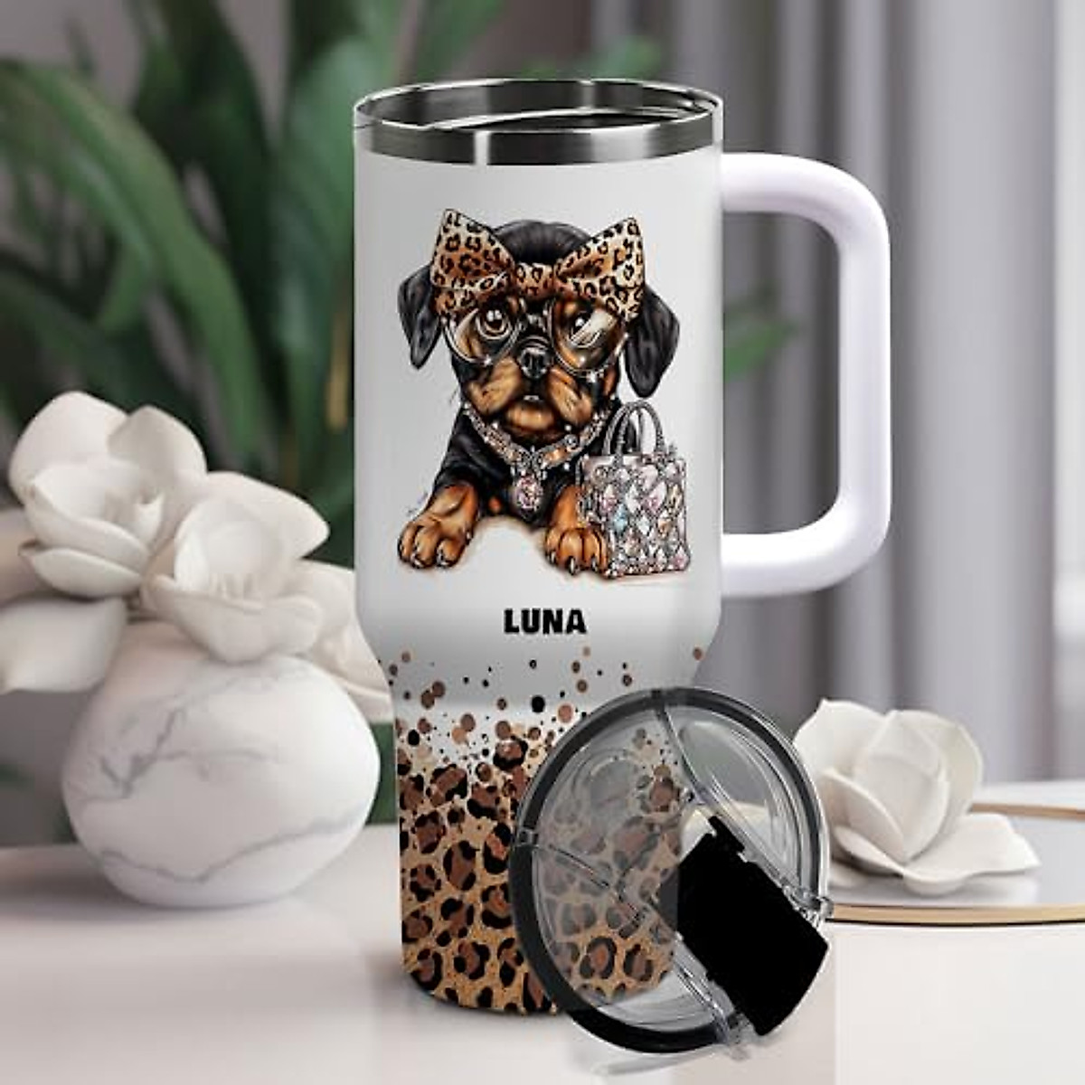 Personalized Dog Tumber with Rottweiler Dog’s Name – Custom Cup for Dog Moms, Ideal Gift for Women, Girlfriend, Best Friend, Christmas Gifts ip1YhR