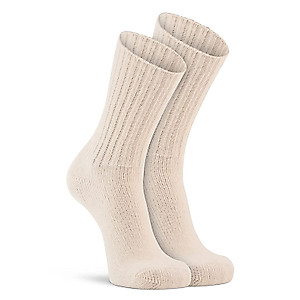 FoxRiver Womens Classic Wool Medium-weight Sport Crew Athletic-socks, Natural, Medium US