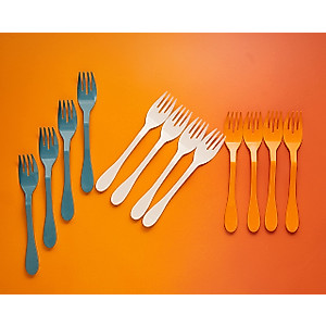 Knork Eco Fork Plant Based Cutlery, Reusable Bamboo Flatware Set, 12 Piece, Blue