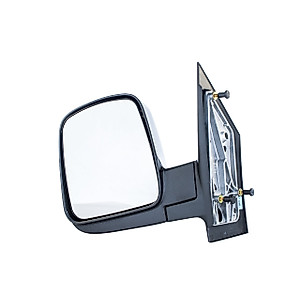 Dependable Direct Driver Side Mirror for Chevy Express, GMC Savana (03 04 05 06 07 08 09 10 11 12 13 14 15 16 17) Textured Non-Heated Folding Left Outside Rear View Replacement Door Mirror - GM1320284