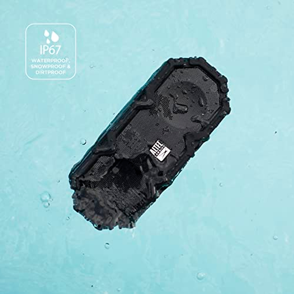 Altec Lansing LifeJacket Jolt - Waterproof Bluetooth Speaker, Durable & Portable Speaker with Qi Wireless Charging and Voice Assistant, Black