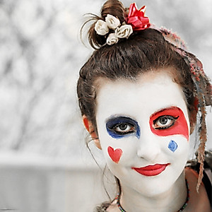 Wismee Classic White Face Body Paint Makeup Clown White Lite 1.9Oz Cake Tub, Joker Zombie Vampire Halloween Costume Single Foundation Cream for Special Effects SFX makeup Fancy Dress Up Cosmetics