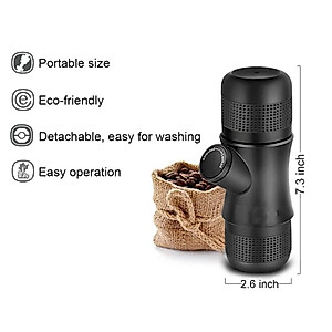 Portable Espresso Machine - Manually Operated - Compact Handheld Coffee Maker - No Batteries - Perfect for Travel, Camping, Beach, Hotel