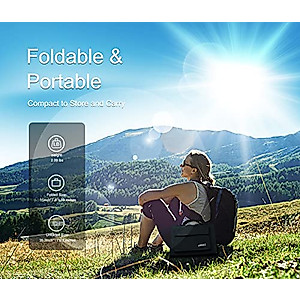 30W Portable Solar Panel, Folding Camping Solar Panel Mobile Charger, DC 12V, USB 2.0 5V, USB3.0 9V Compatible with Solar Generators Power Stations for Camping, Cell Phone, Tablet, RV, Hiking (Black)