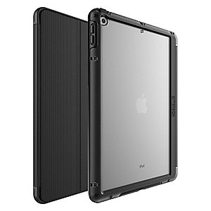 OtterBox SYMMETRY FOLIO SERIES Case for iPad 7th, 8th & 9th Gen (10.2" Display - 2019, 2020 & 2021 version) - STARRY NIGHT (CLEAR/BLACK/BLACK PU/DARK GREY MICROSUED), Magnetic Sleep/Wake Cover