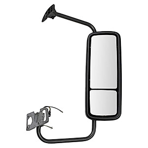 TRQ Mirror Power Heated Textured RH Right Passenger Side for 1996-2017 Freightliner Columbia