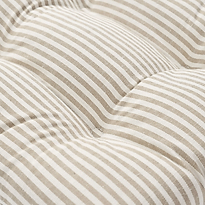 Lush Decor Stripe Yarn Farmhouse Ticking Dyed Chair Pad 2-Pack, 2 Count