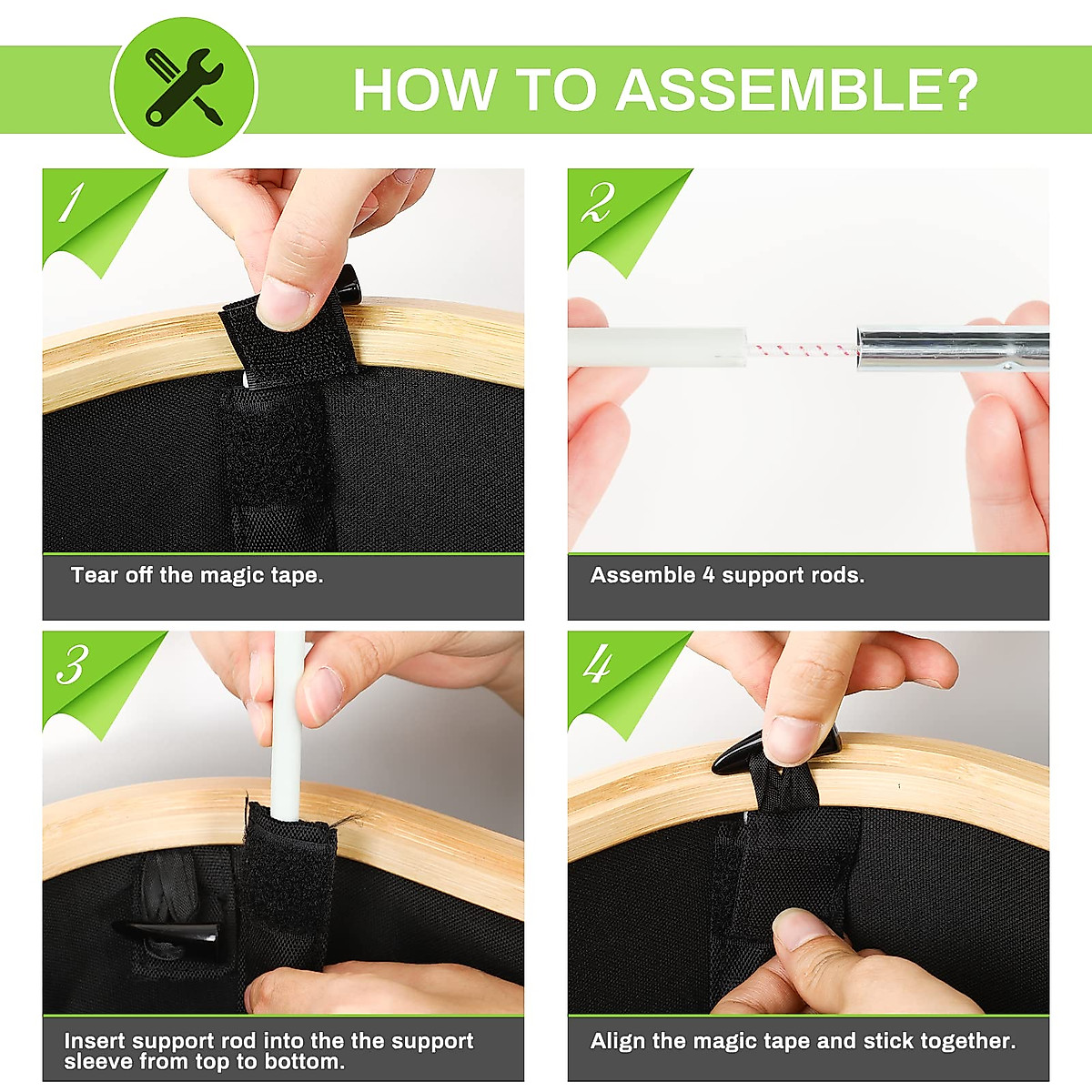 Jhua Laundry Basket with Lid and 2 Removable Liners (Black 110L)