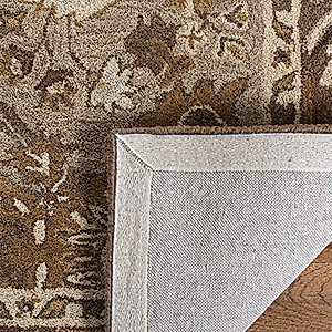 SAFAVIEH Anatolia Collection 8' x 10' Dark Grey / Brown AN558A Handmade Traditional Oriental Premium Wool Area Rug