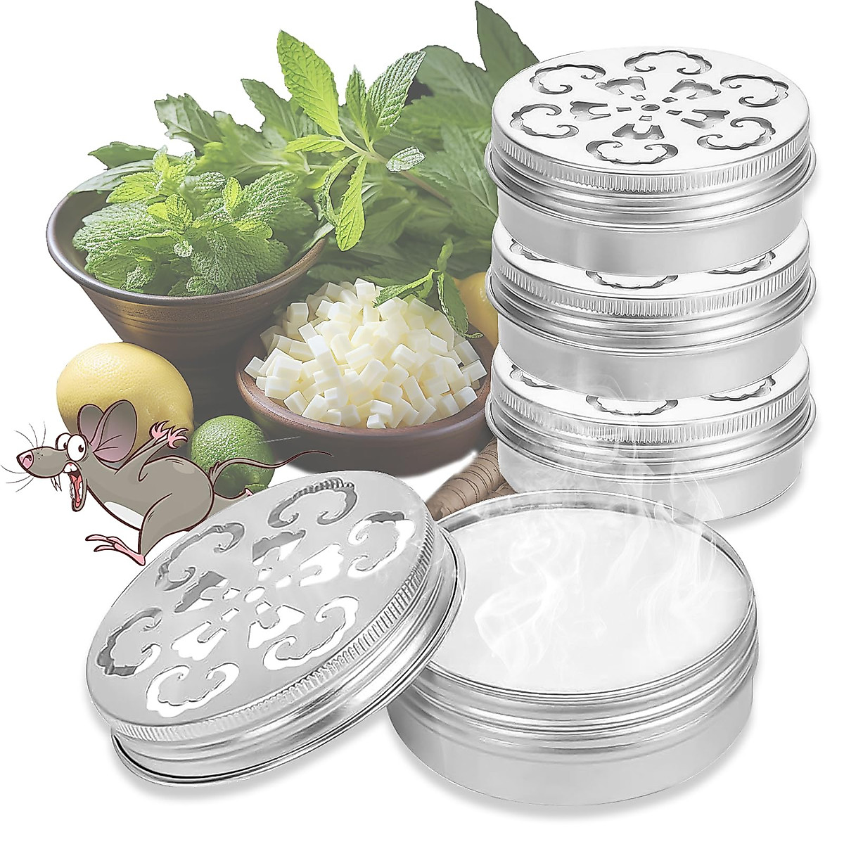 4 Pack Rodent Repellent, Peppermint Oil Evolute Formula for Rat and Mouse Use, Safe for Humans and Pets, Effective Repellent for Home, Car, Underhood, Garage, Indoor and Outdoor…