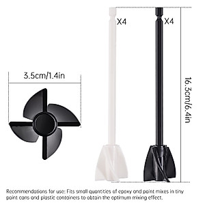 NiArt Epoxy Resin Mixer Paddles 8PCS, Reusable Multipurpose Bidirectional Drill Paint Stirrers Epoxy Paint Mixers Drill Attachment Epoxy Plaster Paint Stirrers Paint Mixers for Drill (4 Black+4 White)