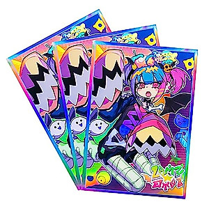 100ct Holographic Flashing Top Loading Trading Card Sleeves Deck Protector for YuGiOh/Japanese Sized Cards 63x90mm (A08)