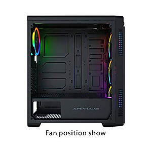 Apevia Aura-S-PK Mid Tower Gaming Case with 2 x Full-Size Tempered Glass Panel, Top USB3.0/USB2.0/Audio Ports, 4 x RGB Fans, Pink Frame