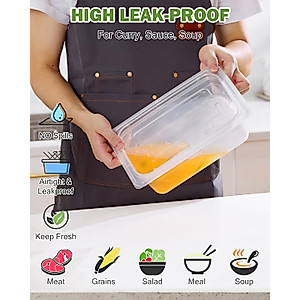 1/3-1/6-1/9 Size&6 Inch Translucent NSF Food Pan: 9 PCS[Total Seal] [Hot&Cold Resistant] Food Storage Containers with Lids, Topping Salad Bar Container (BPA-FREE)