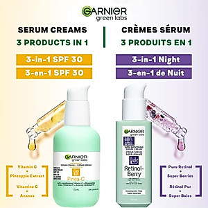 Garnier SkinActive Green Labs Pinea-C Brightening Serum Cream Moisturizer with SPF 30 and Vitamin C + Pineapple (Packaging May Vary)