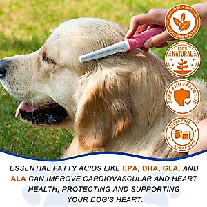 Omega 3 for Dogs, 180P Omega 3 Fish Oil Tablets for Dogs Supports Seasonal Allergies Relief, Itch Skin Relief & Promote Coat Health, Pet Dog Fish Supplements with Omega-3 6 9, Vitamin E - 180 Tablets