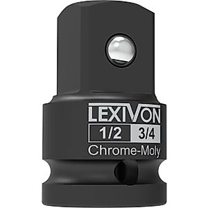 LEXIVON 1/2-Inch Impact Socket Adapter, 1/2" Female x 3/4" Male Increaser | Chrome-Molybdenum alloy steel = Fully Impact Rated (LX-401)