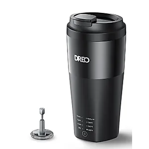 Dreo Milk Frother, 4-in-1 Electric Frother for Coffee, Hot and Cold Foam Maker for Cappuccino, Flat-white, Latte with Plant-based and Dairy Milk, Multi-stage, Easy to Clean, Temperature Control, Black