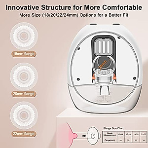Wearable Breast Pump with Remote Control, Ultra Light Portable Breast Pump, Hands Free Electric Breast Pump with 4 Modes & 9 Levels,Rechargeable Wireless All-in-One Breast Pump with 18-24mm Flanges