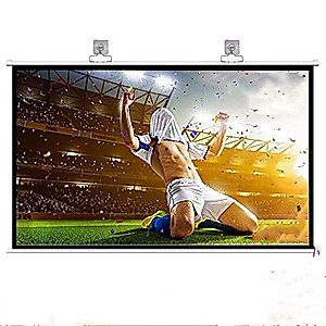 FMOGE Projector Screen Movie Screen with Hook Up - Outdoor/Indoor Portable Projector Screen Foldable Portable Projector Screen (Color : White-1, Size : 16:9HD)