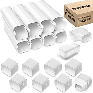 TAKTOPEAK 4" 11.5 Ft Mini Split Line Set Cover, Line Cover Set for Mini Split Air Conditioner and Central AC