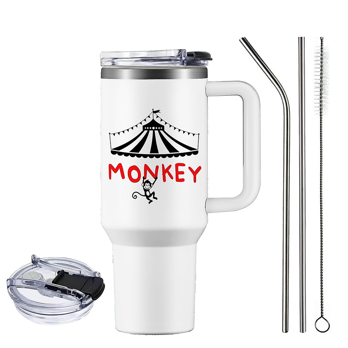 NIAXAUYT Crap Turns Out This Is My Circus Tumbler 40 oz, Funny Birthday Gifts for Mom Grandma Boss, Mother's Day Christmas Mom Gifts from Daughter Son, Those Are My Monkeys Stainless Steel Coffee Cup