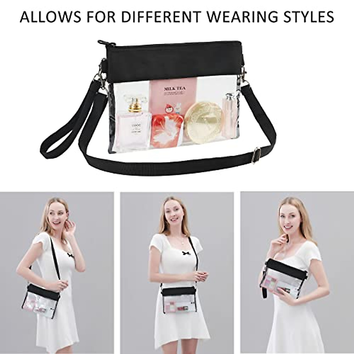 Clear Crossbody Purse Bag - PGA,NCAA Stadium Approved Clear Tote Bag