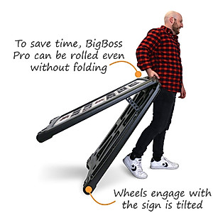 SmartSign 24"x36" Changeable Message Sign Board Sidewalk Sign, Standard Portable BigBoss & Letter Kit for Outdoor, Business, Large Black Standing Frame with Wheels, USA-Made