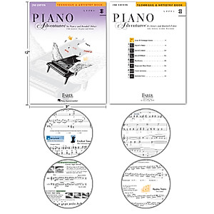 Piano Adventures Level 3B Learning Set By Nancy Faber - Lesson, Theory, Performance, Technique & Artistry Books & Juliet Music Piano Keys 88/61/54/49 Full Set Removable Sticker