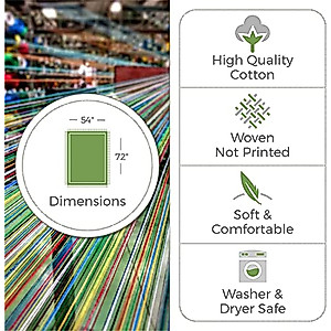 Cat Gallery Giftable Fringed Woven Tapestry Afghan/Throw Blanket or Wall Hanging (51" x 68") 100% Cotton Featuring Fat Cat/Black&White Cat/Orange&Black Tiger Cat/Ginger & White Cat -Made in The USA