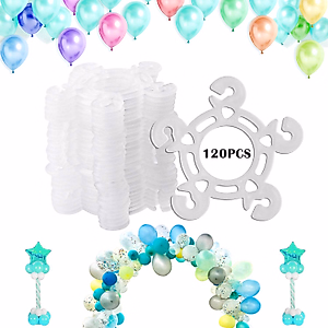 Balloon Stand Holder Kit, Tinabless Balloon Column Stand Including 21 Sticks, 21 Cups, 3 Base, 25 Rose Gold Balloons for Birthday Wedding Party Table Decorations Supplies(3 Set)