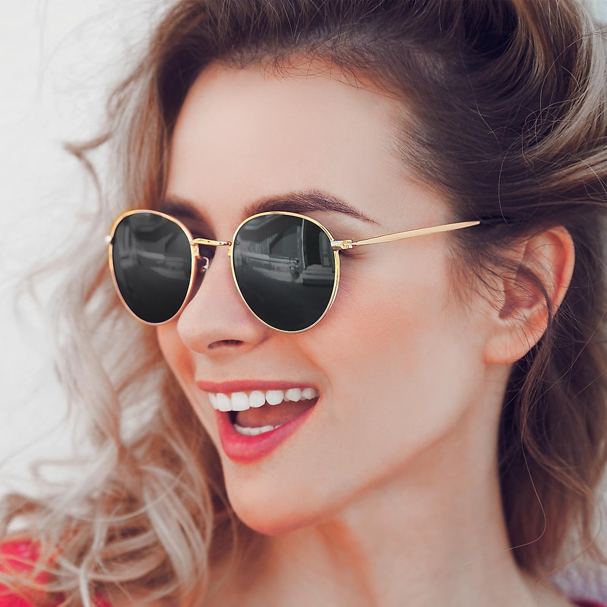 YWWPMDOF Round Sunglasses Women Men - Trendy Small Circle Polarized Sun Glasses UV Protection