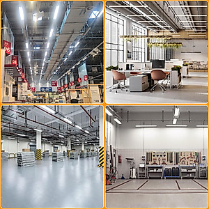 ONLYLUX 8Ft LED Shop Light Fixture - 120W 17500LM T8 Shop Lights for Garage, 6000K Linkable 8 Foot Led Shop Lights V Shape Linkable Garage Lights, High Output Clear Cover Plug and Play (10 Pack)