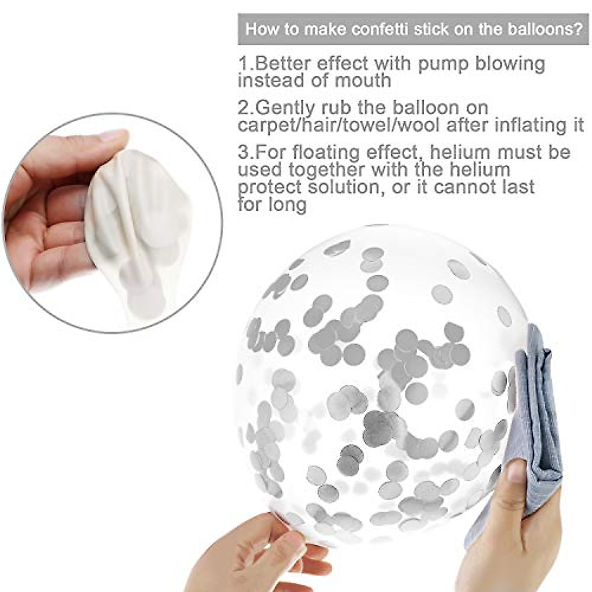 35 Pieces Wedding Balloons Romantic Mr Mrs Balloons Rose Gold Confetti Balloon for Wedding Anniversary Engagement Party (White)