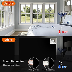 POYEE 79" x 57" Blackout Shades 100% Portable Blackout Blinds Temporary Window Curtains No Drill DIY Cut to Size for Kids and Baby Nursery, Bedroom, Living Room, Travel RV Car Dorm Room