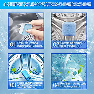 Ridars Washing Machine Cleaner Tablets - Deep Cleaning Washer Cleaner Tablets For HE Top Load Washer And Front Loader, Clean Laundry Tub And Inside Drum Seal (12 Tablets)
