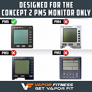 Vapor Fitness Phone Holder Made for PM5 Monitors of Concept 2 Rower, SkiErg and BikeErg - Silicone Smartphone Cradle Compatible with Concept 2 Rowing Machine. Ideal Rower Accessories