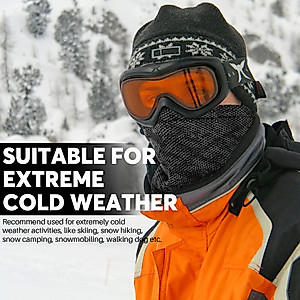 Botack Winter Neck Warmer Ski, Thick Fleece Warm Neck Gaiter Face Scarf for Men Women Skiing Cycling