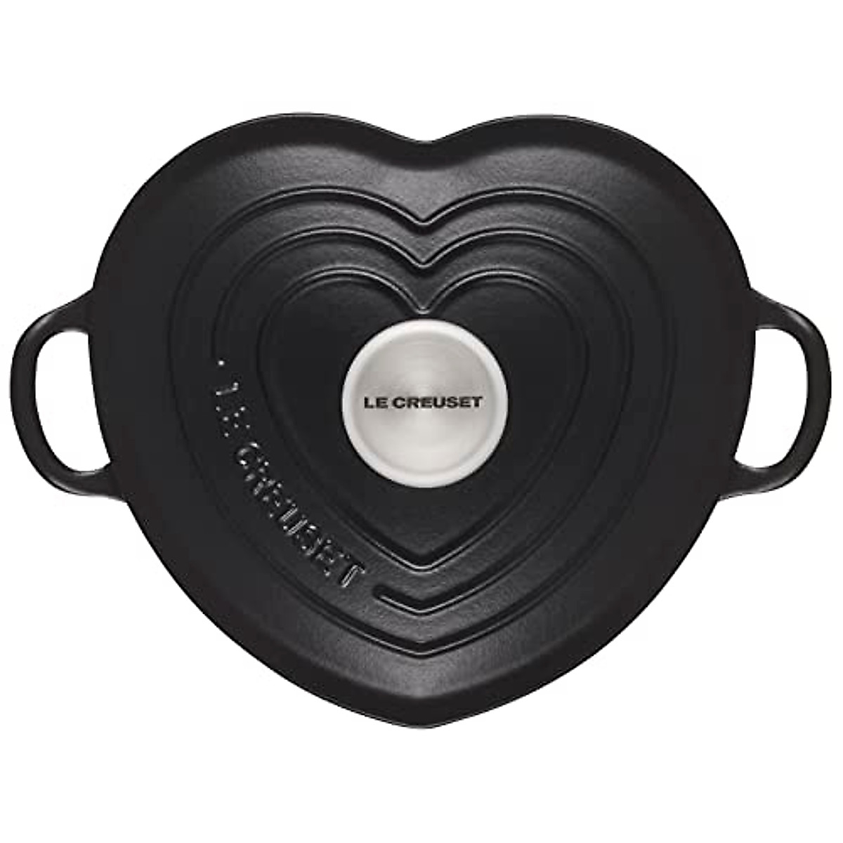 Le Creuset Signature Enameled Cast Iron Figural Heart Cocotte, 2 Quart, Licorice with Stainless Steel Knob