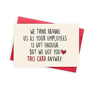Huameigf Happy Boss Day Card for Boss Manager Mentor Supervisor, Funny Boss Day Gifts for Women Men, Lovely Birthday Card Gift from Employee, Gift for Boss
