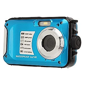 1080p Camera, 10 Feet Waterproof Digital Camera, 650mah Battery, Selfie Screen Design, 30 Megapixel Image, Support 128gb Memory Card for Snorkeling and Camping