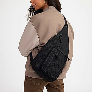 Vera Bradley Women's Cotton Sling Backpack, Botanical Ditsy, One Size