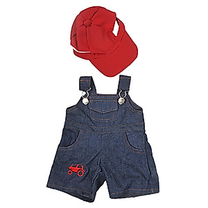 Farmer Outfit with Cap Outfit Teddy Bear Clothes Fits Most 14" - 18" Build-A-Bear and Make Your Own Stuffed Animals