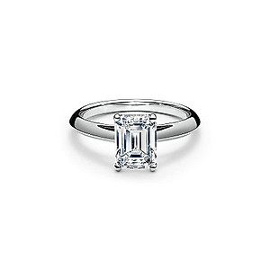VINSON 2 Ct Emerald Cut Moissanite Solitaire Ring in Sterling Silver Engagement Ring For Women (12.5)