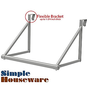 Simple Houseware Over the Door Clothes Hanging Rod, Silver