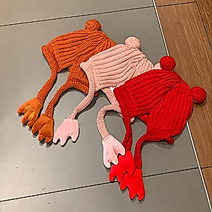 Women Cute Frog Hat Crochet Knitted Hat Big Eye Frog Hat Winter Ear Protective Beanie Knitted Caps Outdoors Green