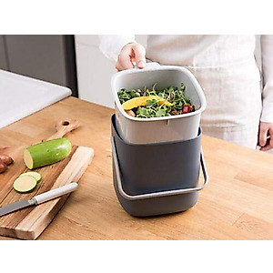 Litem Food Waste Basket Bin W/Handle 2.6L (Dark Gray)
