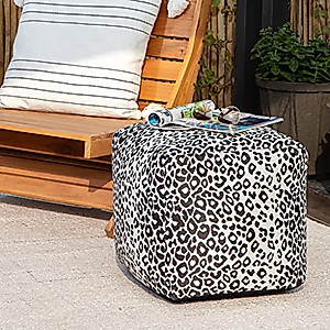 Anji Mountain 100% Handmade & Handcrafted Comfortable Home Décor Outdoor Pouf Ottoman Footrest for Living Room, Bedroom, Nursery, Kidsroom, Patio Furniture - (18" x 18" x 18"- Gray)