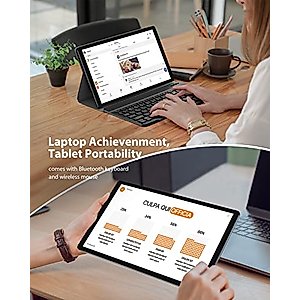 LNMBBS Tablet 10 Inch Android 11, Octa-Core 1.8GHz Processor,4GB RAM,64GB Storage,2.4G/5G WiFi,1080P FHD IPS Display,Tablet with Keyboard,13MP Rear Camera,Bluetooth 5.0,GPS,Face ID,Gray